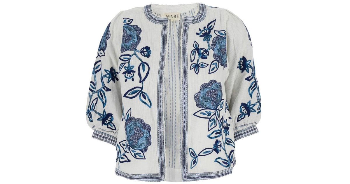 M.A.B.E Eden' Jacket With Puffed Sleeves in Blue | Lyst