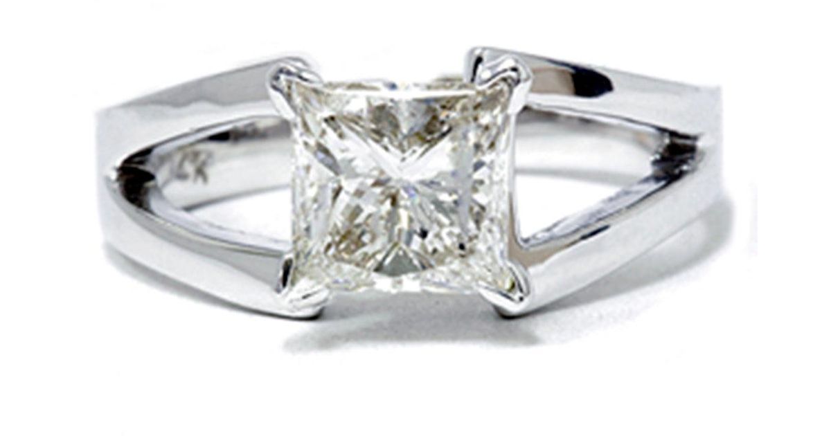 Pompeii3 Certified 2Ct Solitaire Princess Cut Diamond Engagement Ring ...