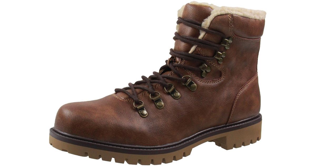 Club Room Kylerr Lugged Sole Faux Leather Combat & Lace-Up Boots in ...