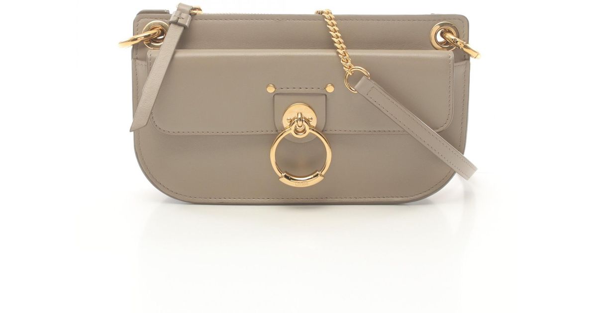 Chloé Chloe Tess Leather Shoulder Bag in Natural | Lyst