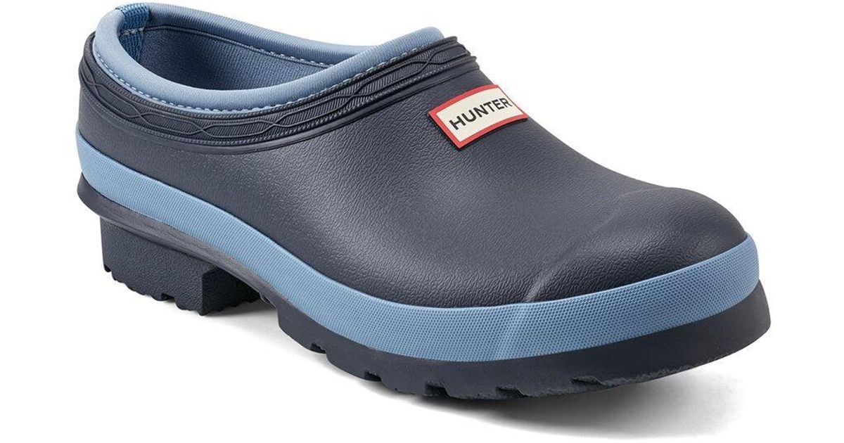 HUNTER Neo Gardener Rubber Clog in Blue | Lyst