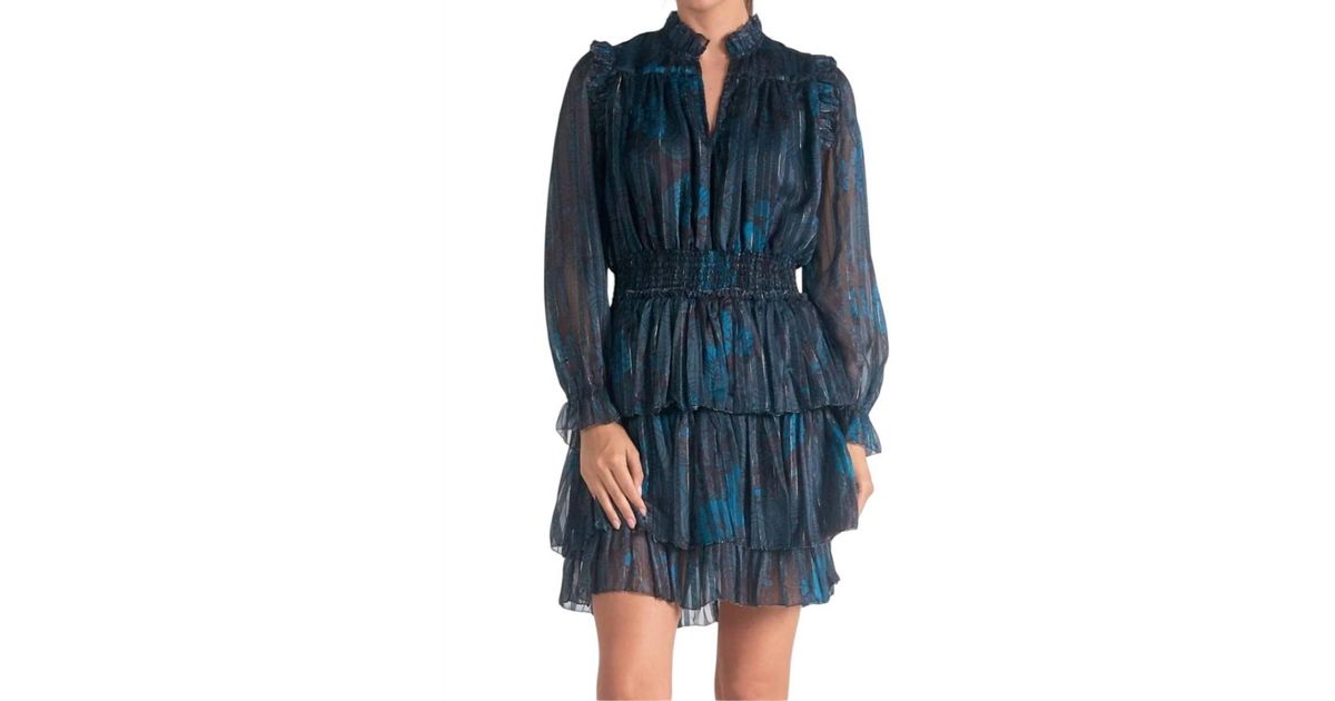 Elan Luxenburg Mini Dress in Blue | Lyst