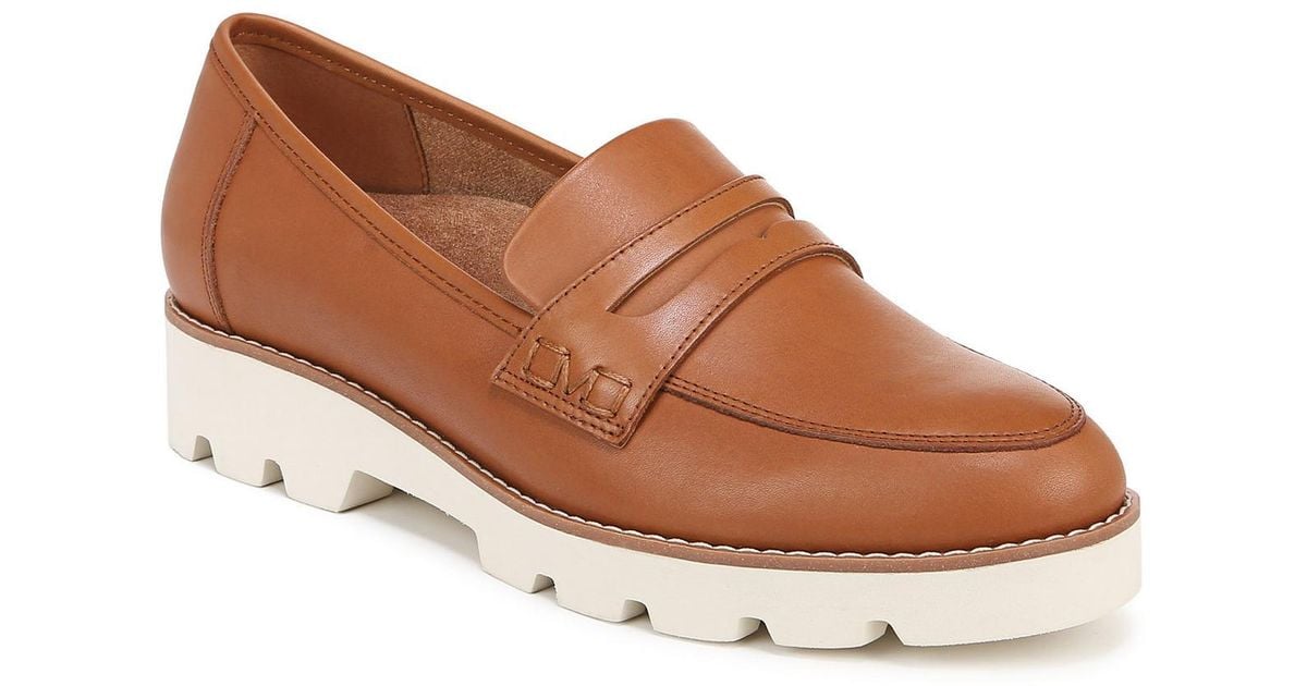 Vionic Cheryl Ii Lugged Sole Penny Loafers in Brown | Lyst