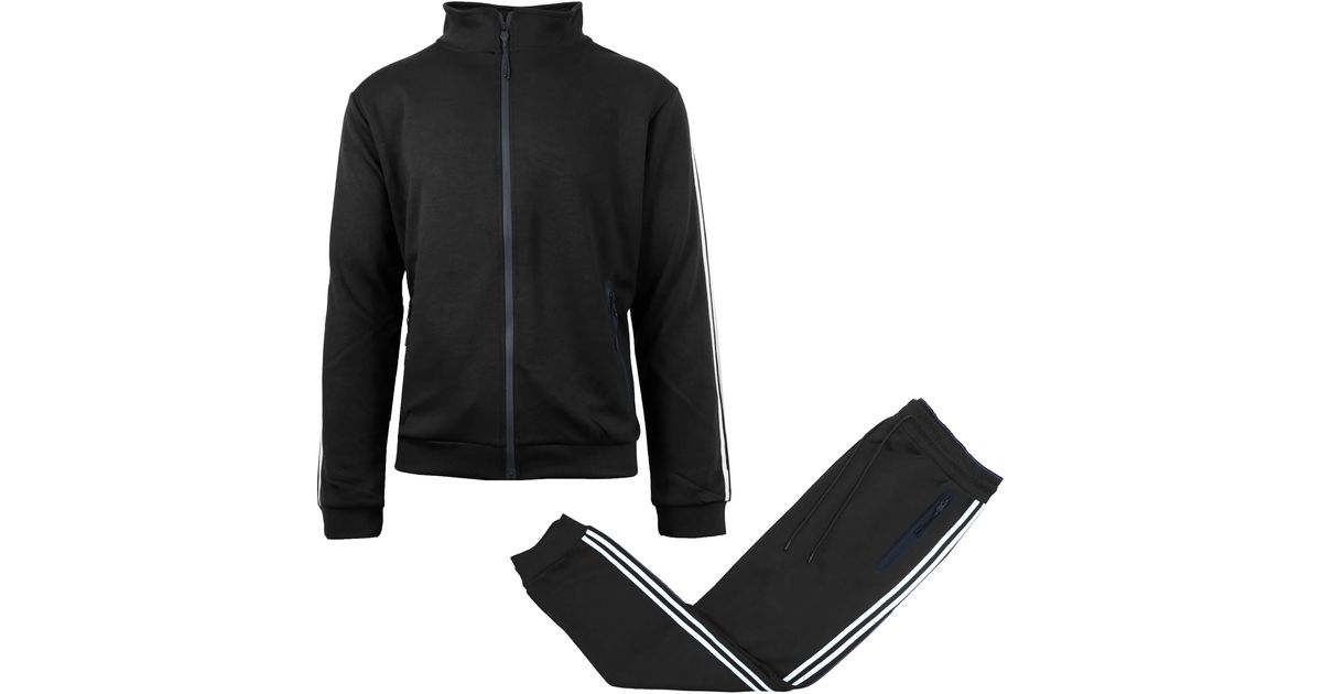 Galaxy By Harvic Tech Fleece Sweatshirt And Jogger 2 Piece Set in Black ...