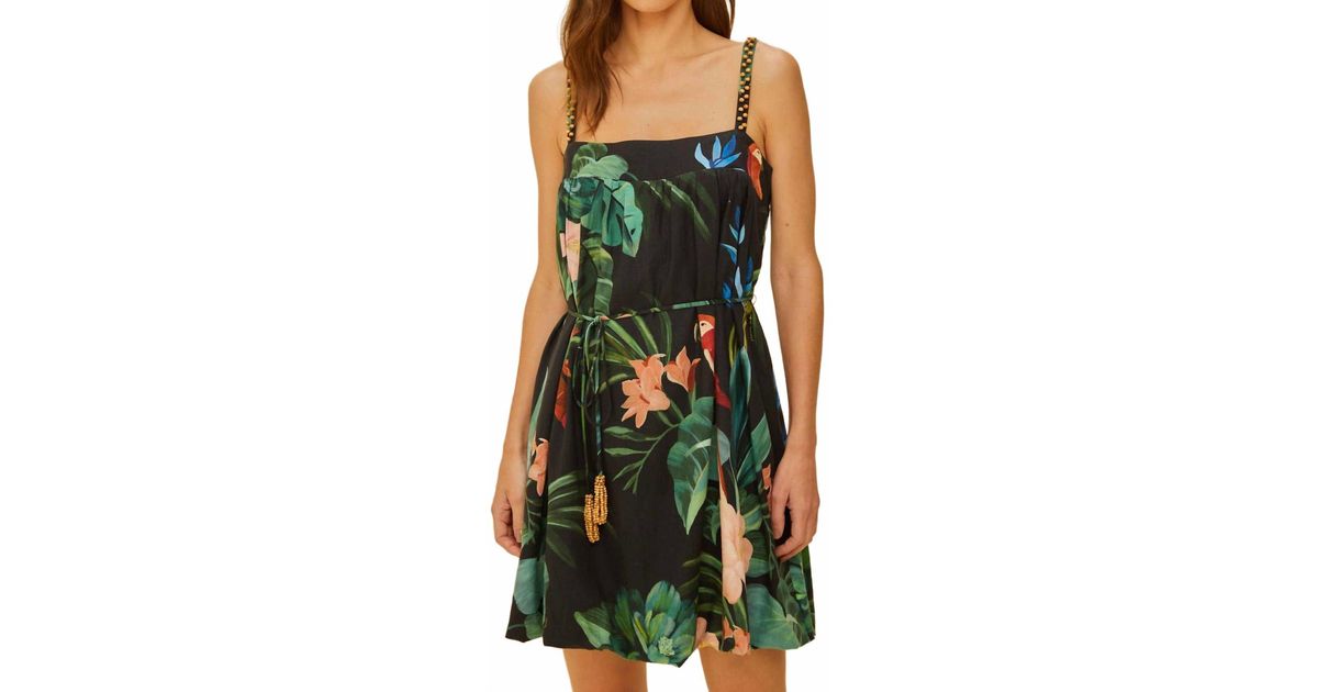 FARM Rio Midnight Macaw Fiesta Mini Dress in Green | Lyst