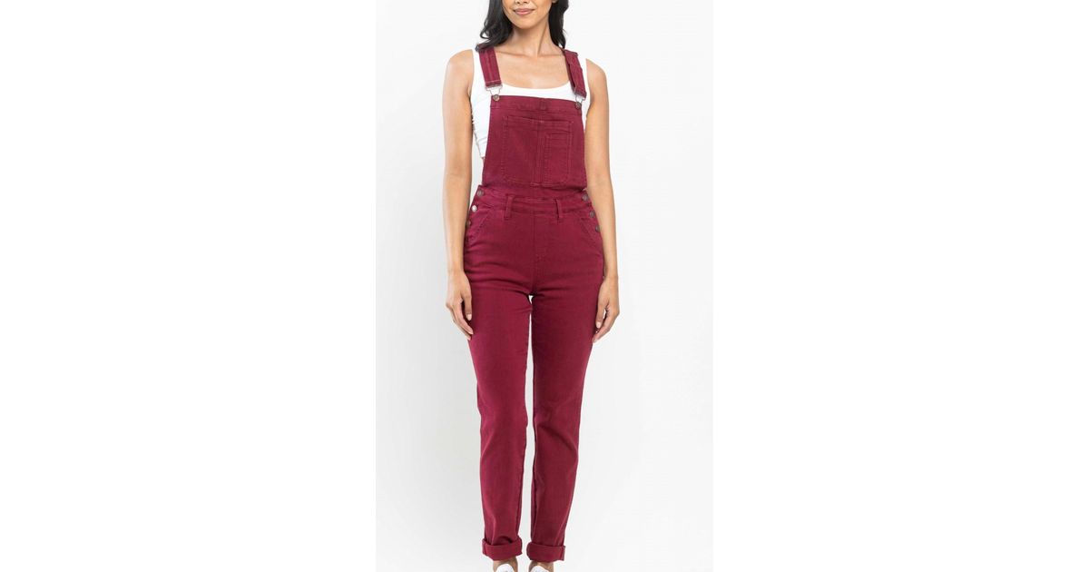 Judy Blue Overalls in Red | Lyst