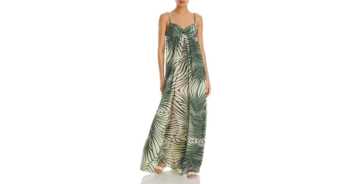 ANDRES OTALORA Arana Chiffon Embellished Evening Dress in Green | Lyst