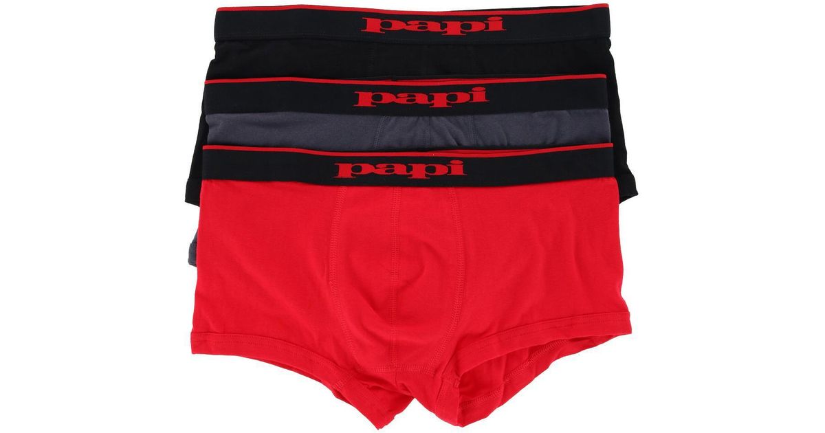 Papi Solid Brazilian Cut Trunks (3 Pack) in Red for Men | Lyst