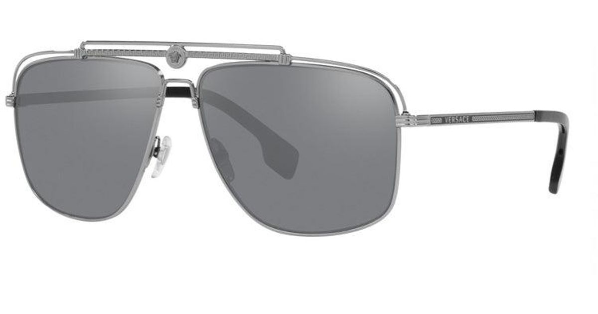 Versace Aviator Full Rim, With A Gunmetal Frame And Light Mirrored Lens ...