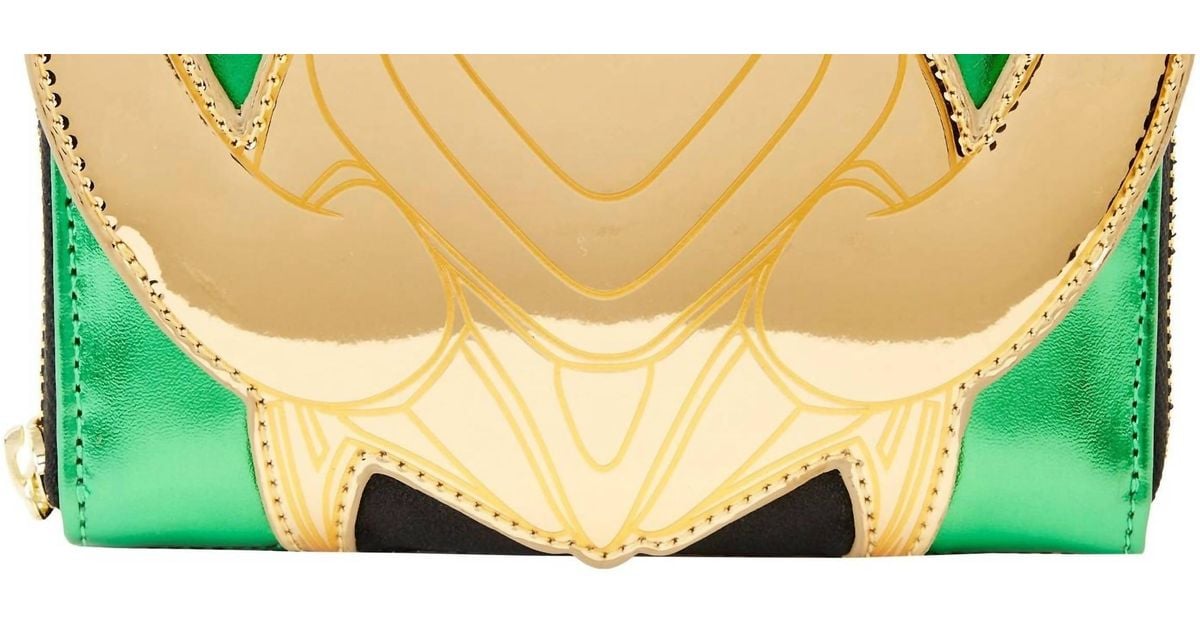 Loungefly Marvel Shine Loki Zip Around Wallet in Black | Lyst