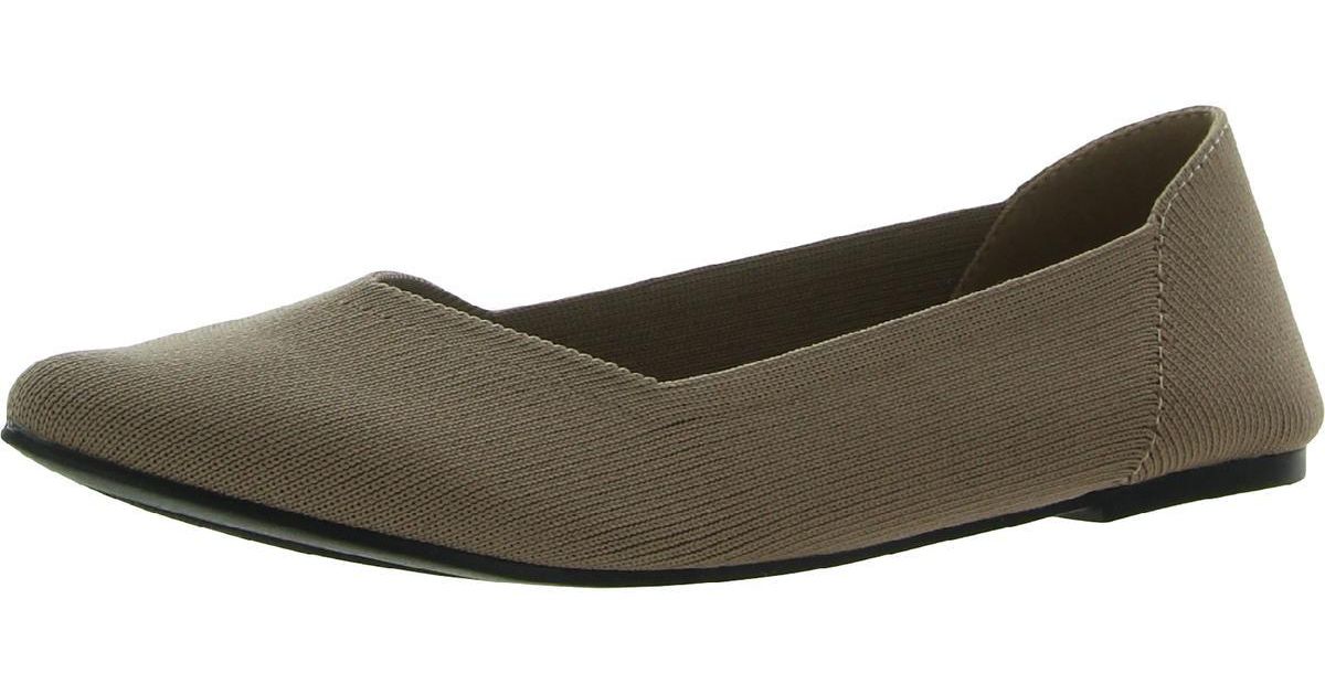 Mia Kerri Knit Slip On Ballet Flats In Gray Lyst