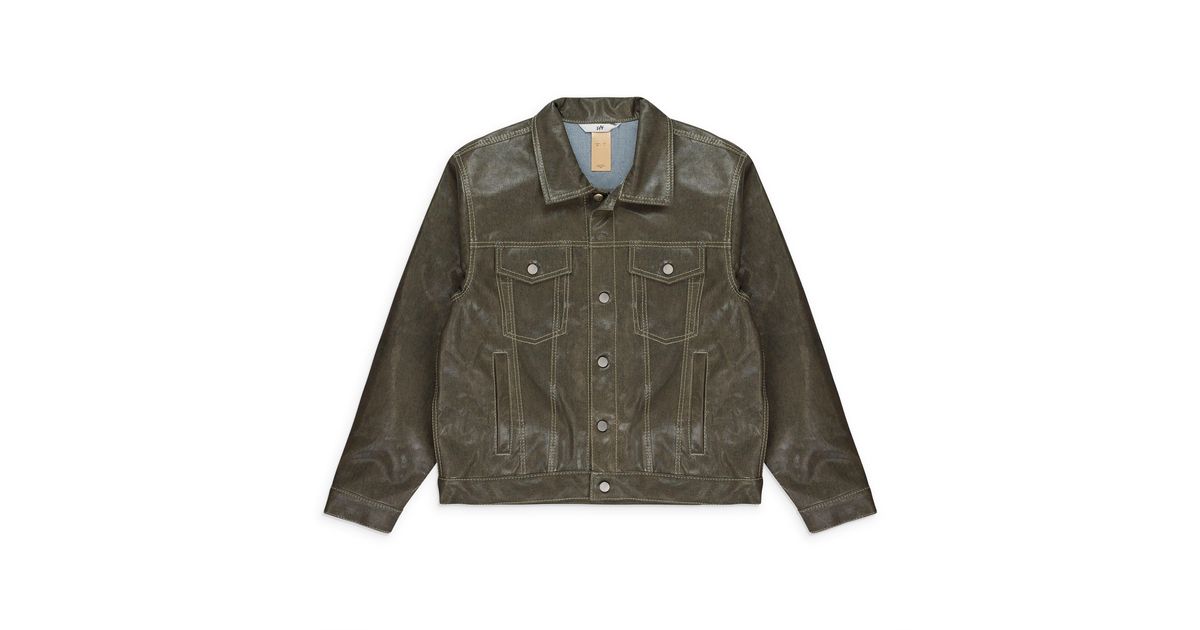 Eytys Buwas Acid Smoke Buck Wet Denim Jacket in Green | Lyst