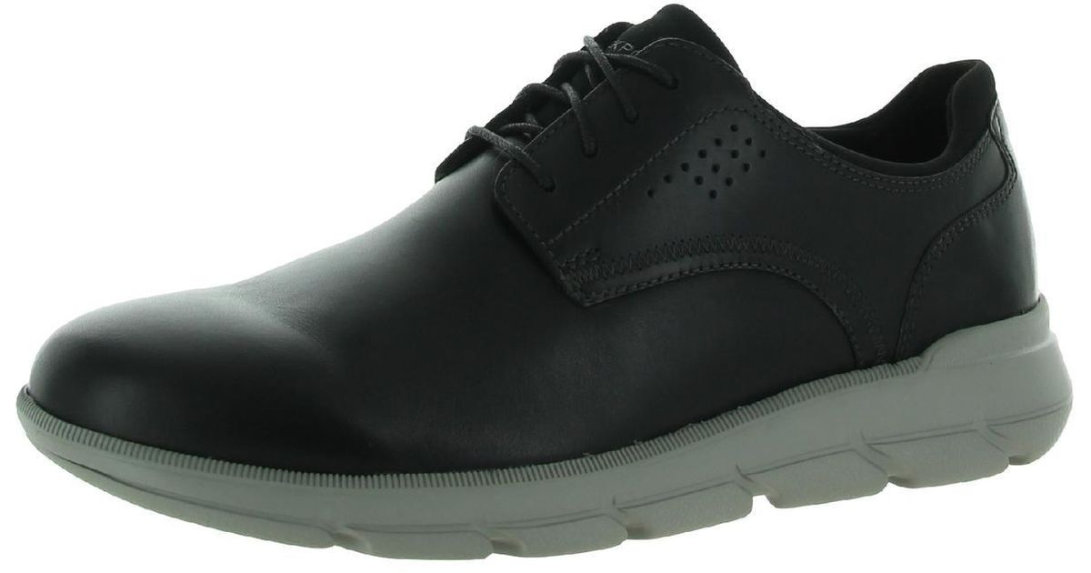 Rockport Grady Plain Toe Leather Lace Up Derby Shoes in Black for Men ...