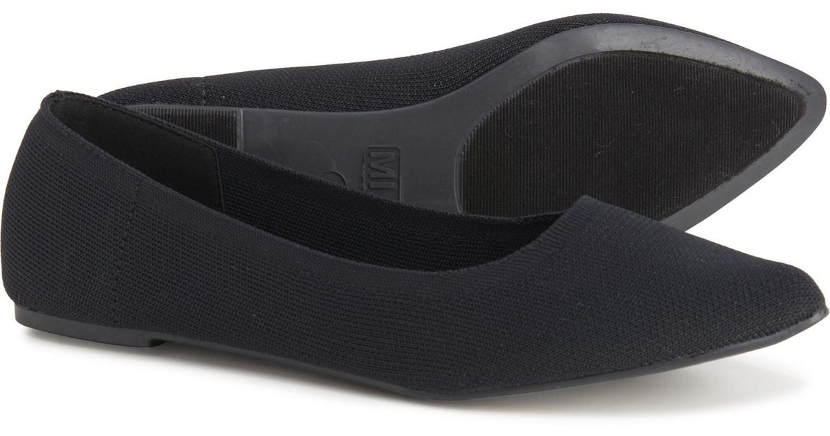 Mia Jules Fly Knit Ballet Flats In Black Lyst