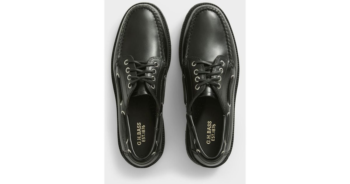 G.H. Bass & Co. Ranger Suede And Leather Boat Shoes Men in Black for ...
