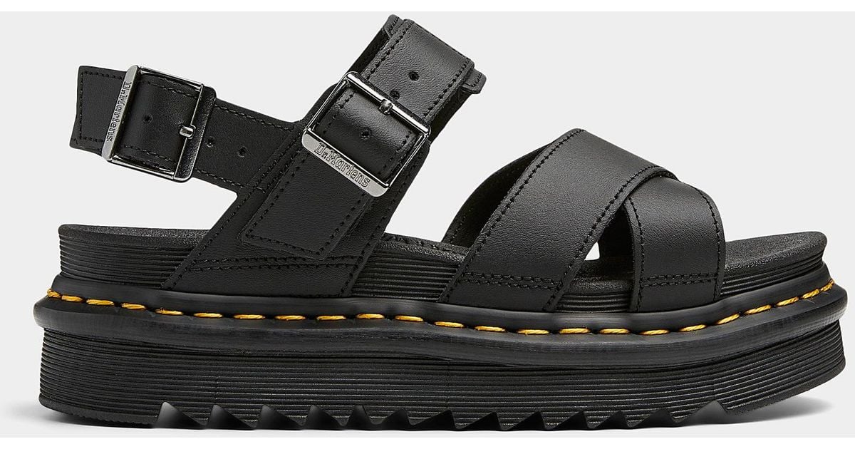 Dr. Martens Voss Ii Hydro Platform Sandals Women in Black | Lyst