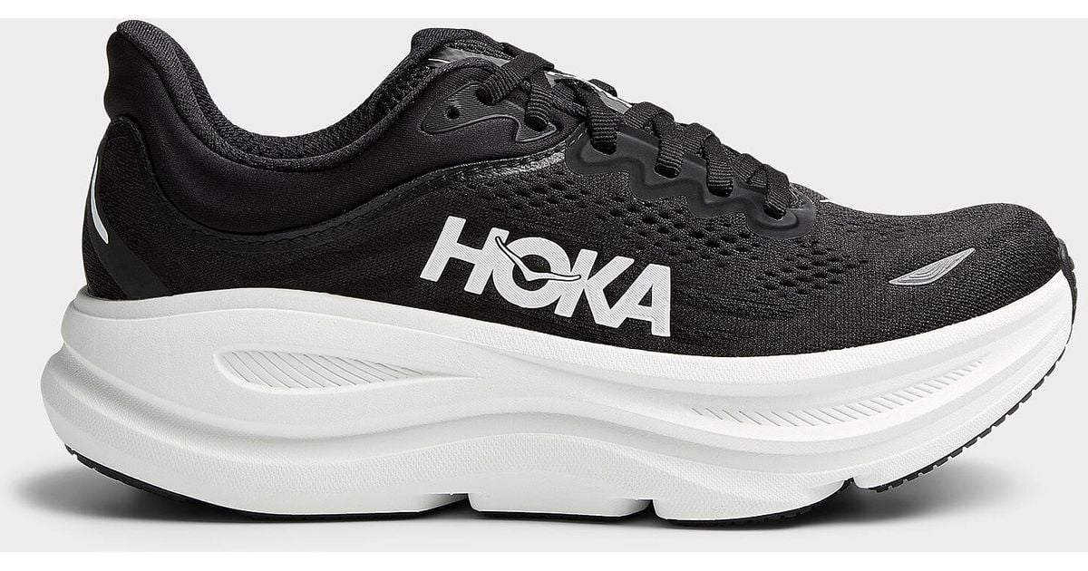 Hoka One One Black And White Bondi 9 Sneaker Women | Lyst