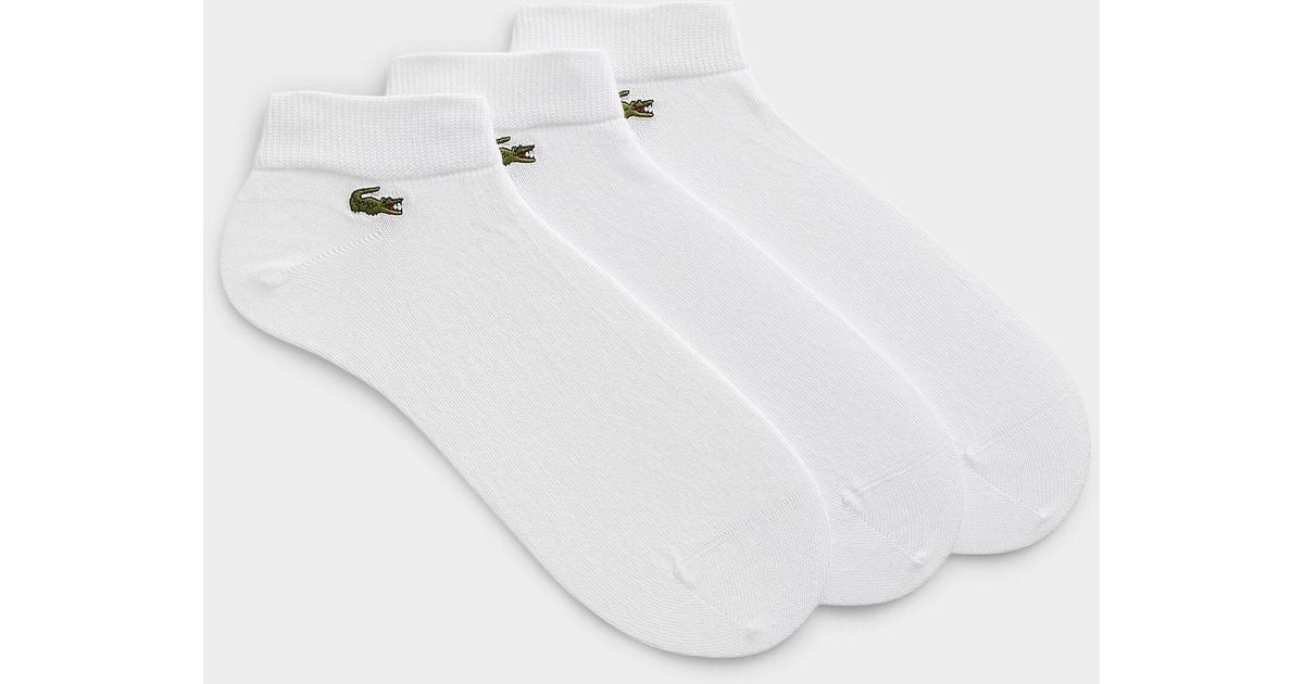 Lacoste Embroidered Croc Ankle Socks 3 in White for Men | Lyst