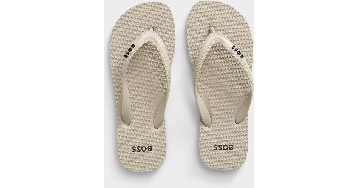 BOSS Accent Logo Flip in Natural for Men | Lyst