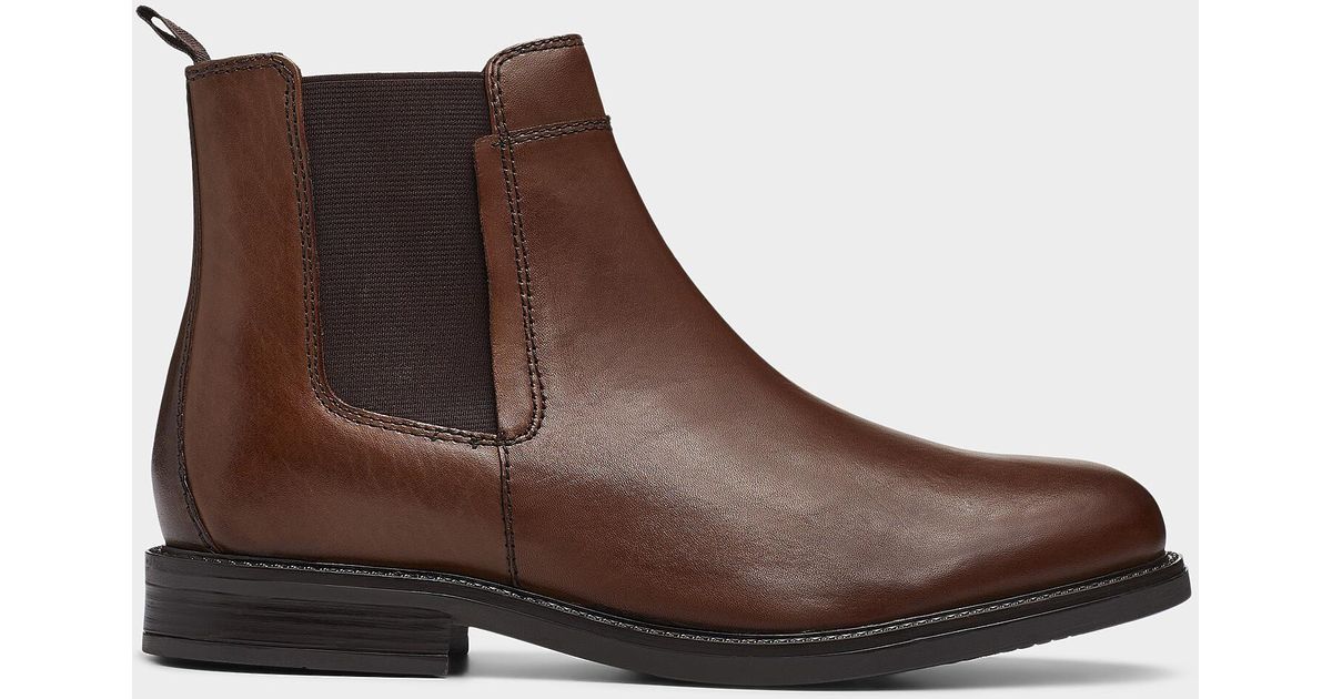 Steve Madden Parlay Leather Chelsea Boots Men in Brown for Men | Lyst