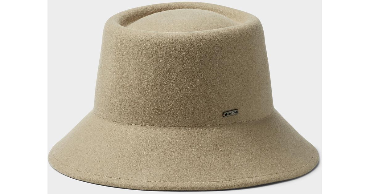 Brixton Elle Structured Felt Bucket Hat in Natural | Lyst