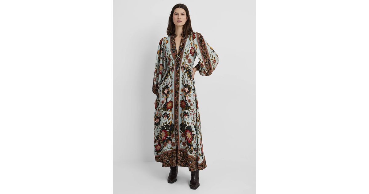 FARM Rio Bohemian Print Long Flowy Dress in White | Lyst