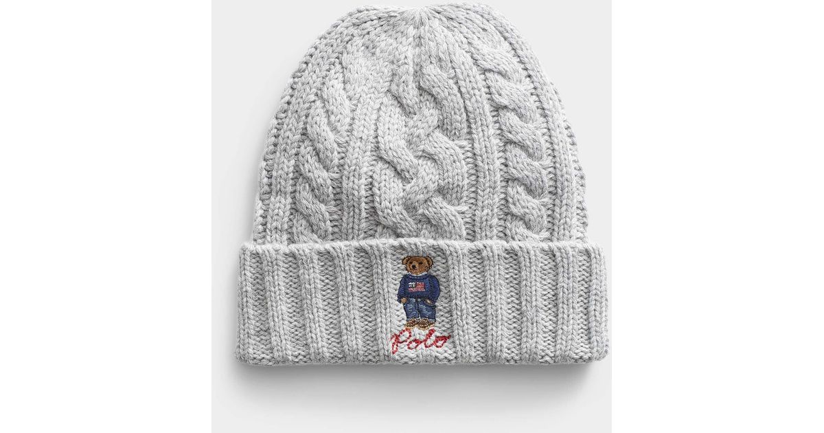 Polo Ralph Lauren Embroidered Signature Teddy Bear Cable Knit Tuque in ...