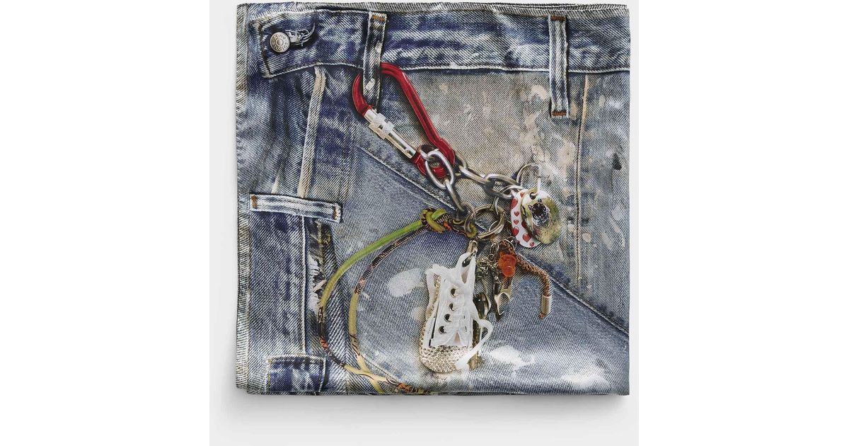 Acne Studios Denim Print Pure Silk Scarf in Blue for Men | Lyst
