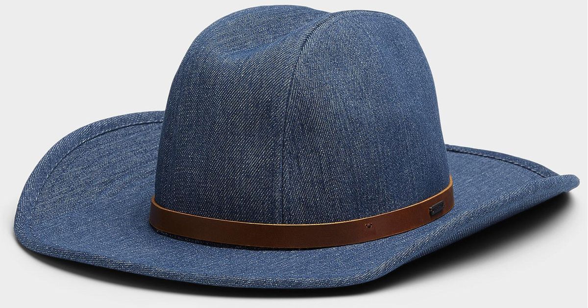 Brixton Range Denim Cowboy Hat in Blue | Lyst