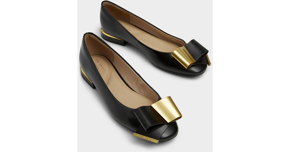Ted Baker Daria Bow Ballerine Flats Women in Black | Lyst Canada