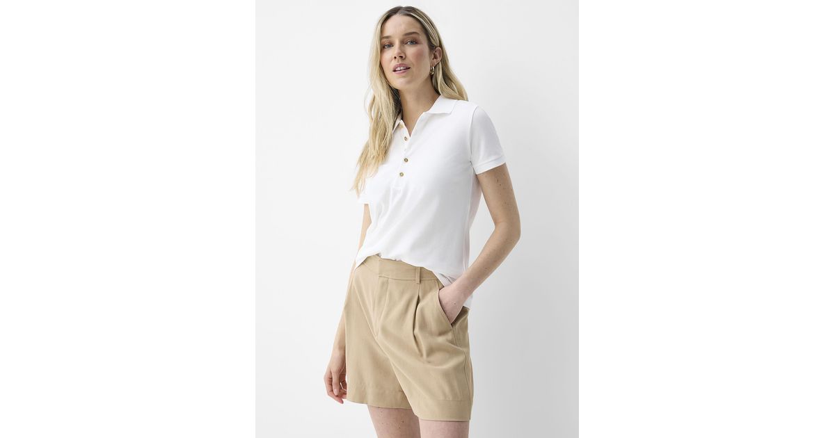 Ralph Lauren Golden Buttons Polo Shirt in White | Lyst