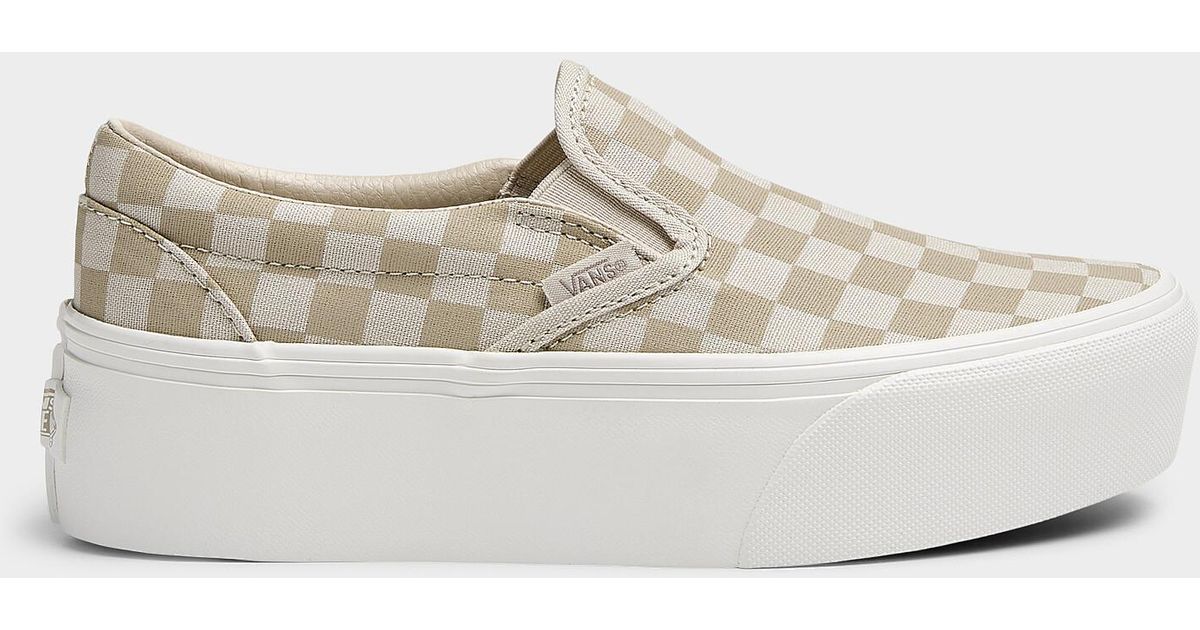 Vans Classic Grey Checkers Slip | Lyst