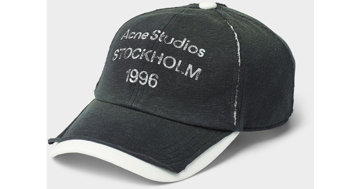 Acne Studios Logo Stamp Jersey Cap in Black for Men | Lyst