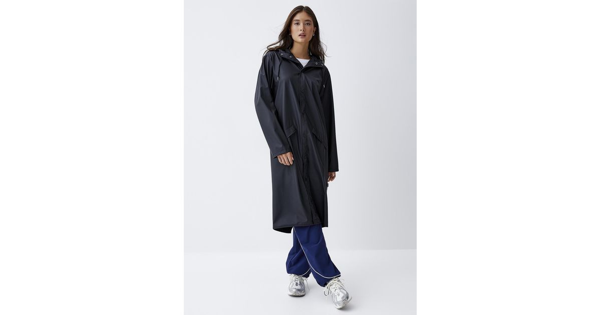 Rains Classic Long Raincoat in Blue | Lyst