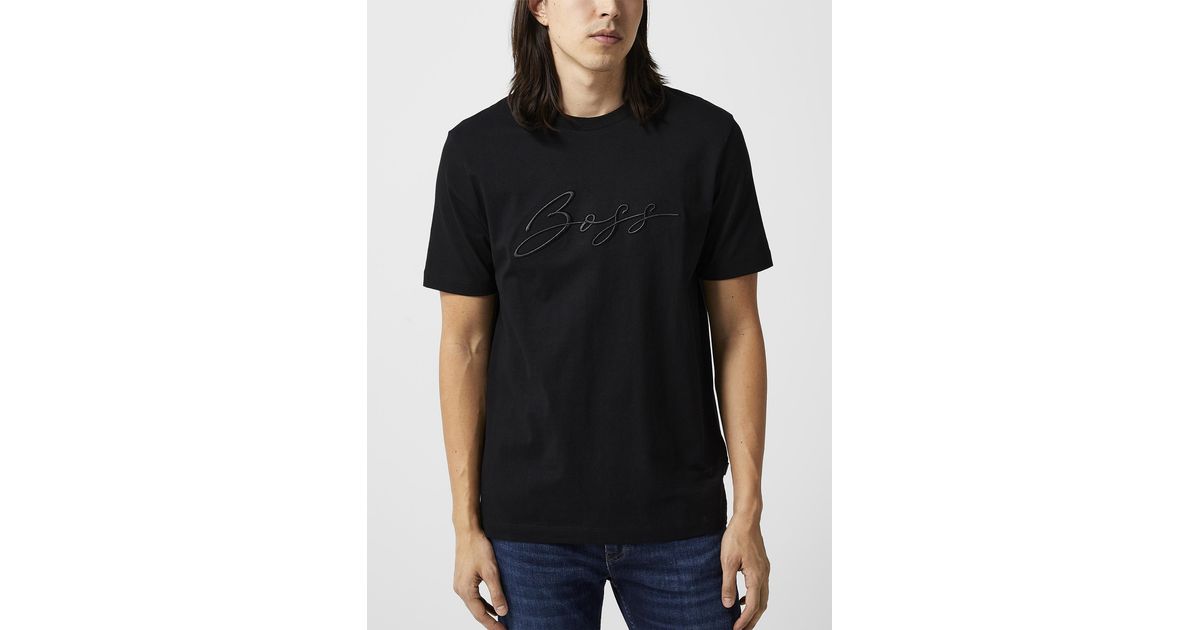 BOSS Cursive Logo T in Black for Men | Lyst