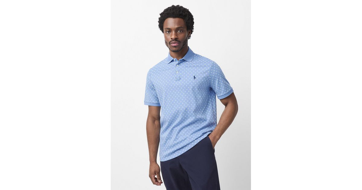 Polo Ralph Lauren Paisley Pattern Jersey Polo in Blue for Men | Lyst