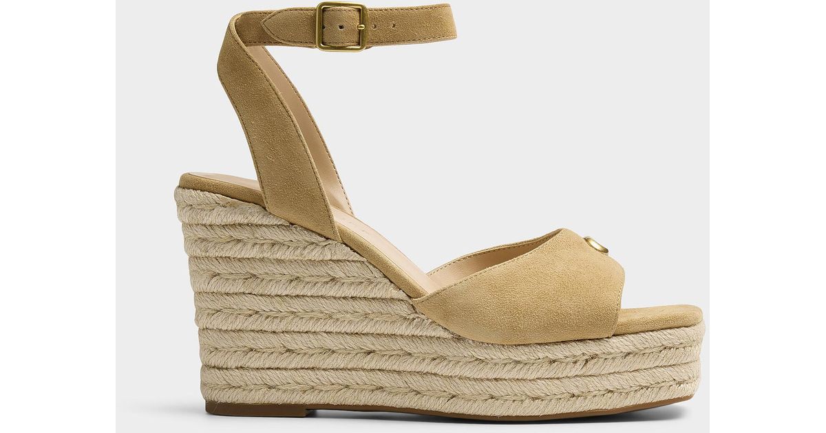 COACH Suede Straps Platform Sandals Women in Metallic | Lyst