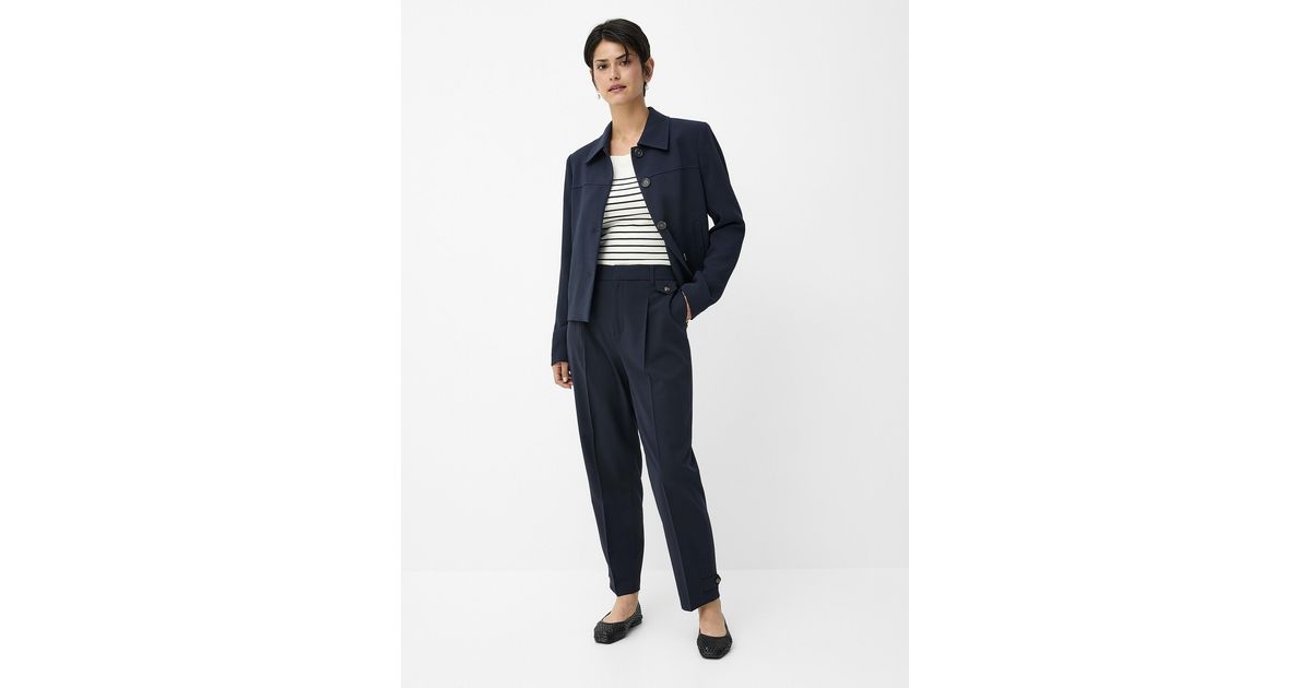 Contemporaine Adjustable Ankle Pant Fit: Barrel Leg, High Rise in Blue ...