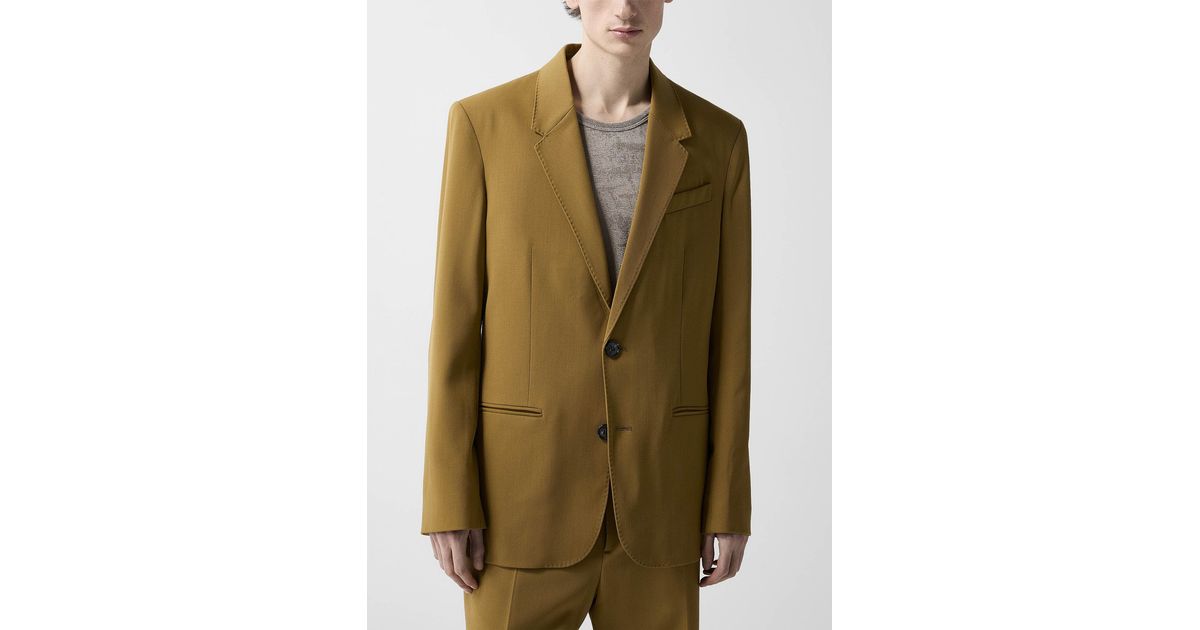 Ami Paris Mustard Yellow Wool Jacket in Green for Men | Lyst
