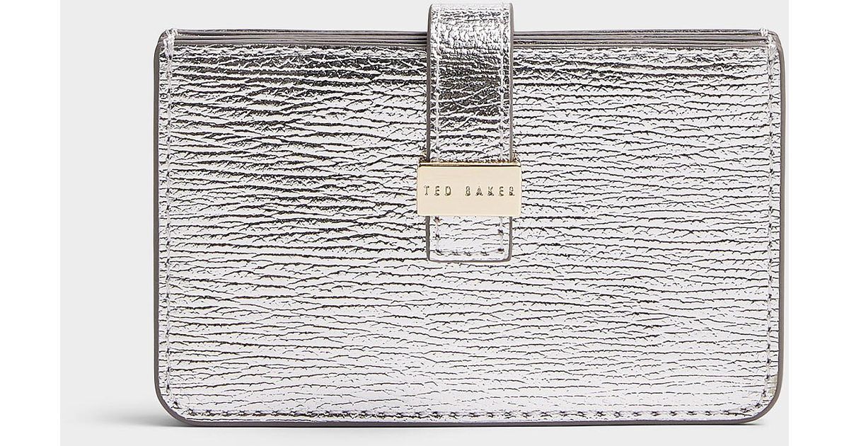 Ted Baker Riann Leather Card Holder in Gray | Lyst