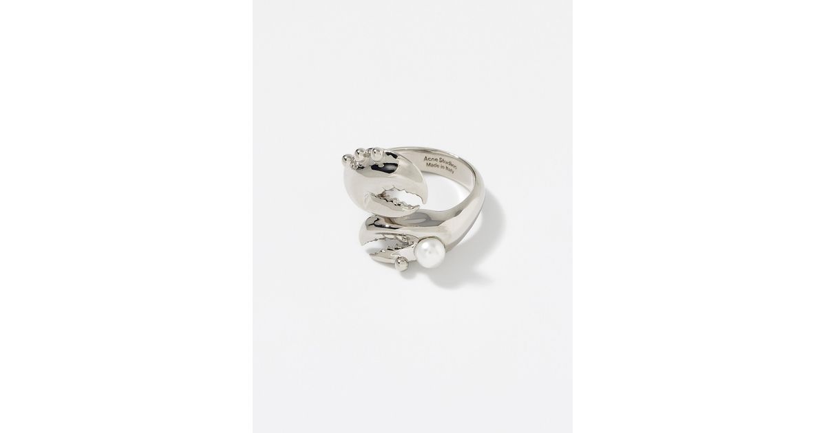 Acne Studios Claws Crab Claw Ring in White for Men | Lyst