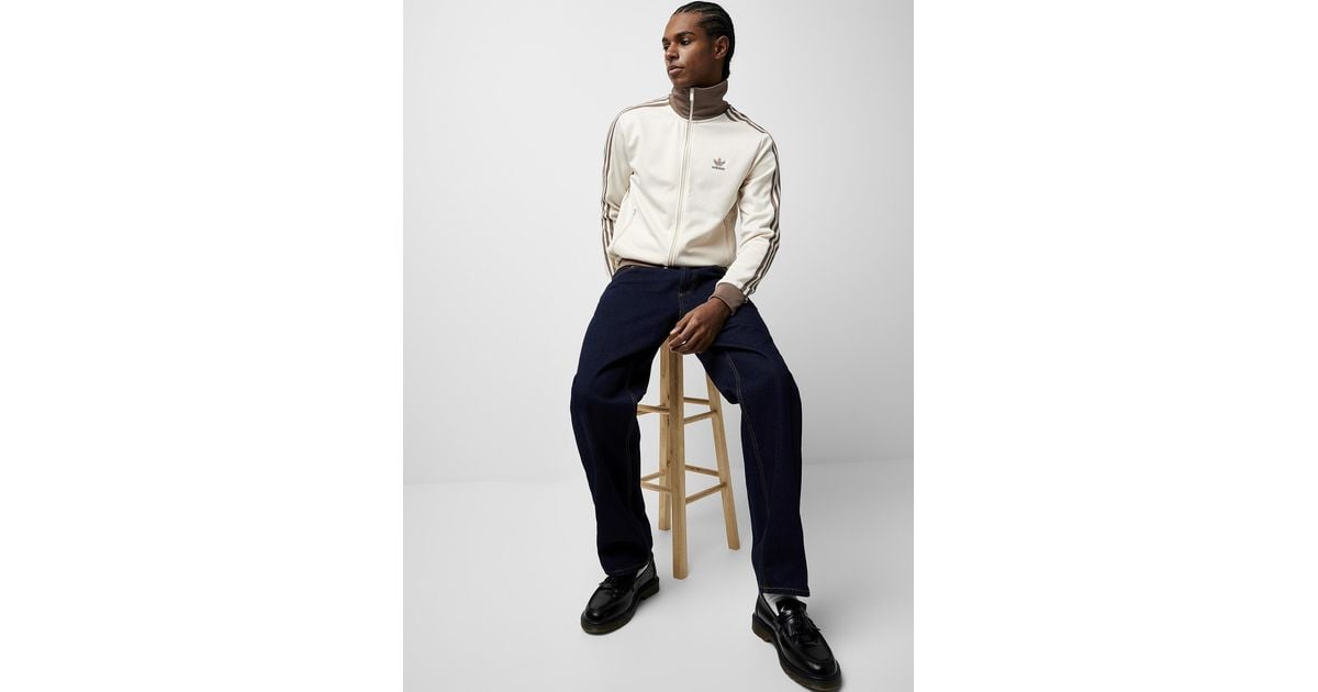 adidas Beckenbauer Moka Cream Track Jacket in Blue for Men | Lyst