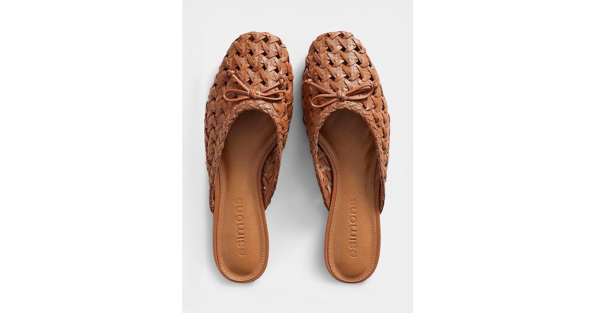 Simon's Braided Leather Mule Women in Brown | Lyst