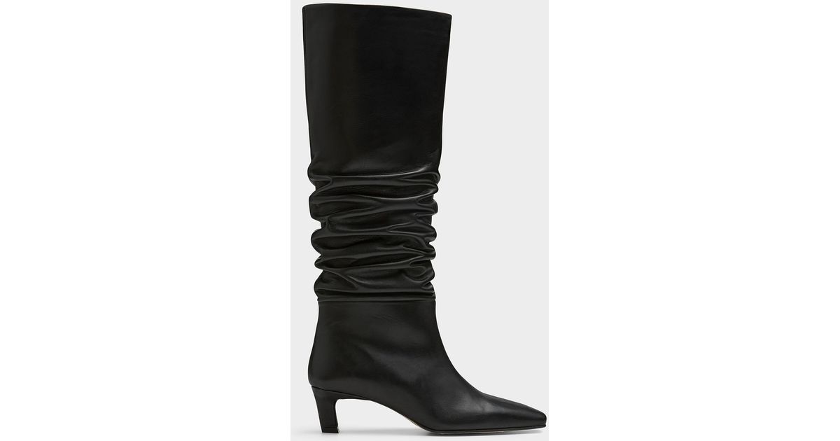 Alohas Kalila Wrinkled High Boots Women in Black | Lyst