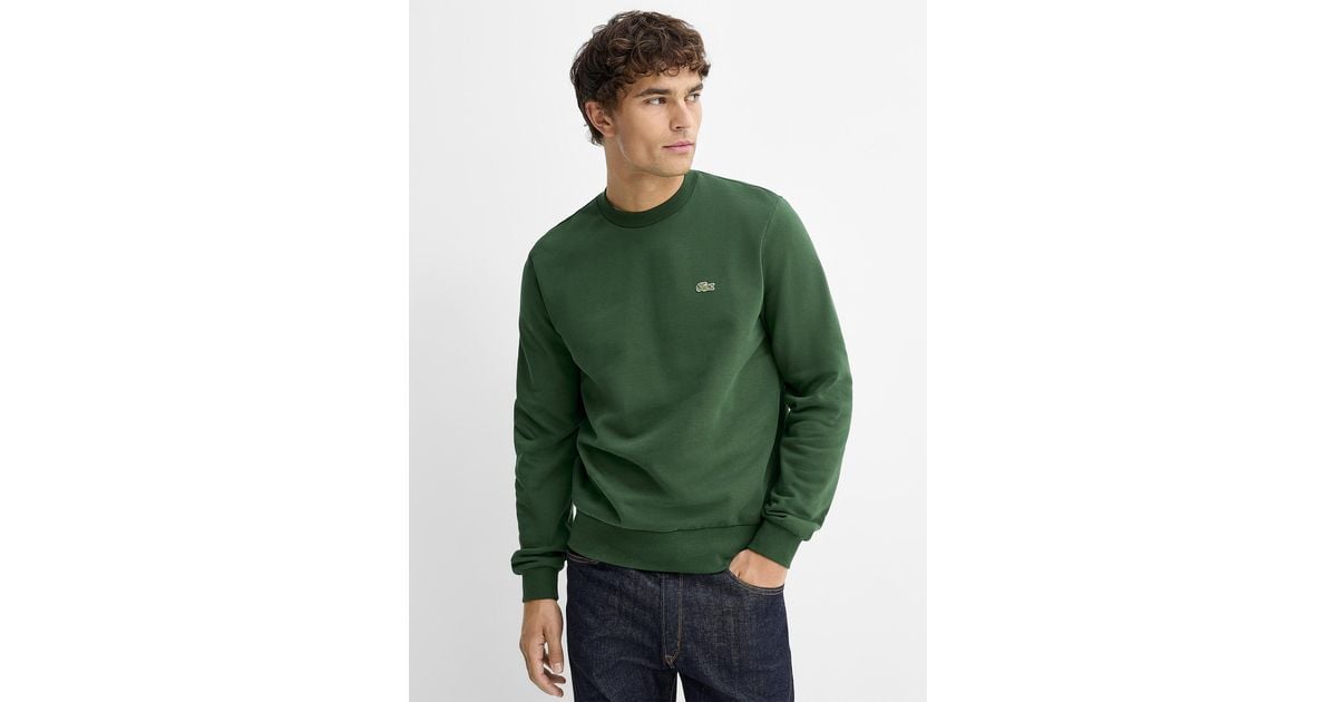 Lacoste Croc Logo Crew in Green for Men | Lyst