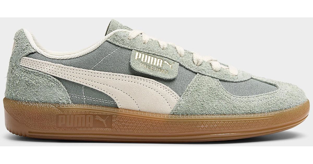 PUMA Palermo Green Brushed Suede Sneakers Men for Men | Lyst