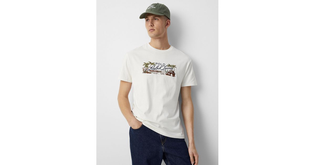 Polo Ralph Lauren Tropical Getaway Embroidered T in White for Men | Lyst