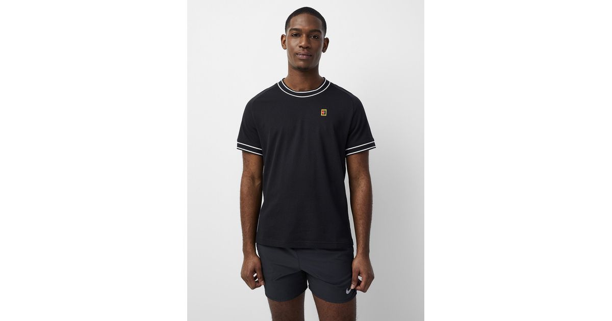 Nike Court Heritage Emblem Perforated Jersey T in Blue for Men | Lyst