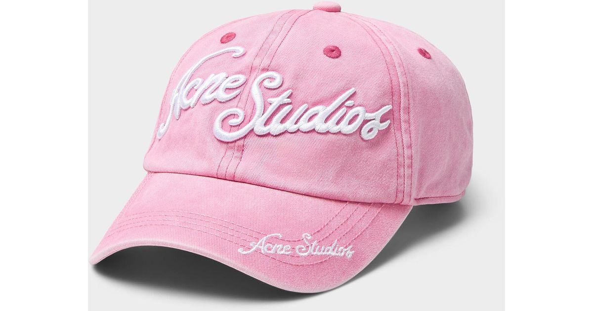 Acne Studios Double Signature Faded Cap in Pink for Men | Lyst