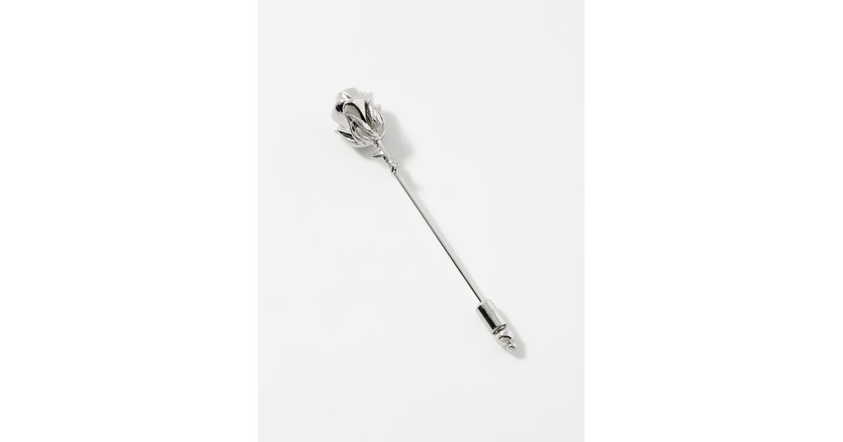 Tateossian Rose Flower Tie Pin in Natural for Men | Lyst